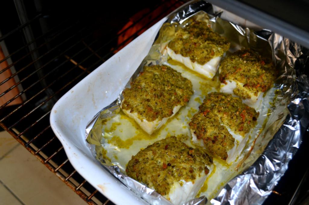 Pesto & Cream Cheese Crusted Cod Recipe | firmus energy